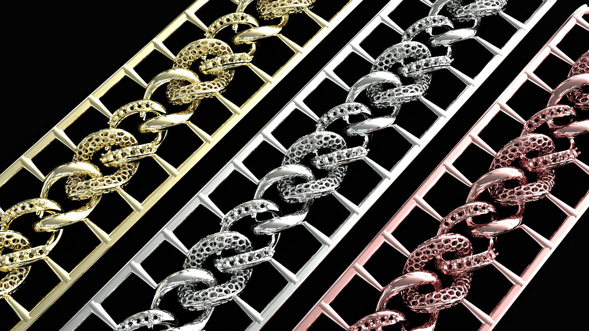 gold chaine DZGOLD 3D model 3D printable | CGTrader