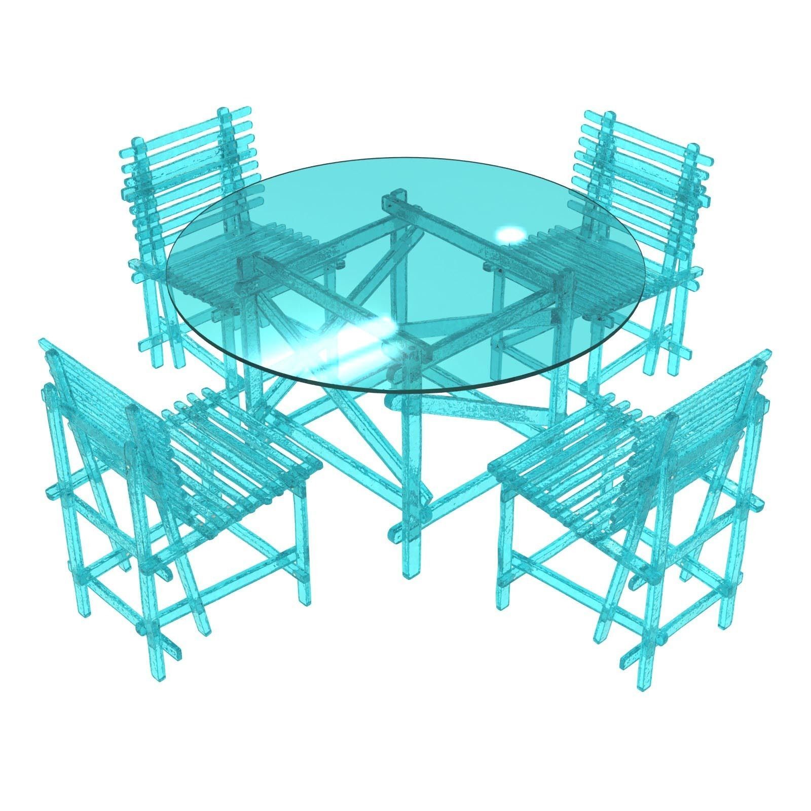 Edra Amare Round Table Polycarbonate Outdoor Chair 3D model | CGTrader