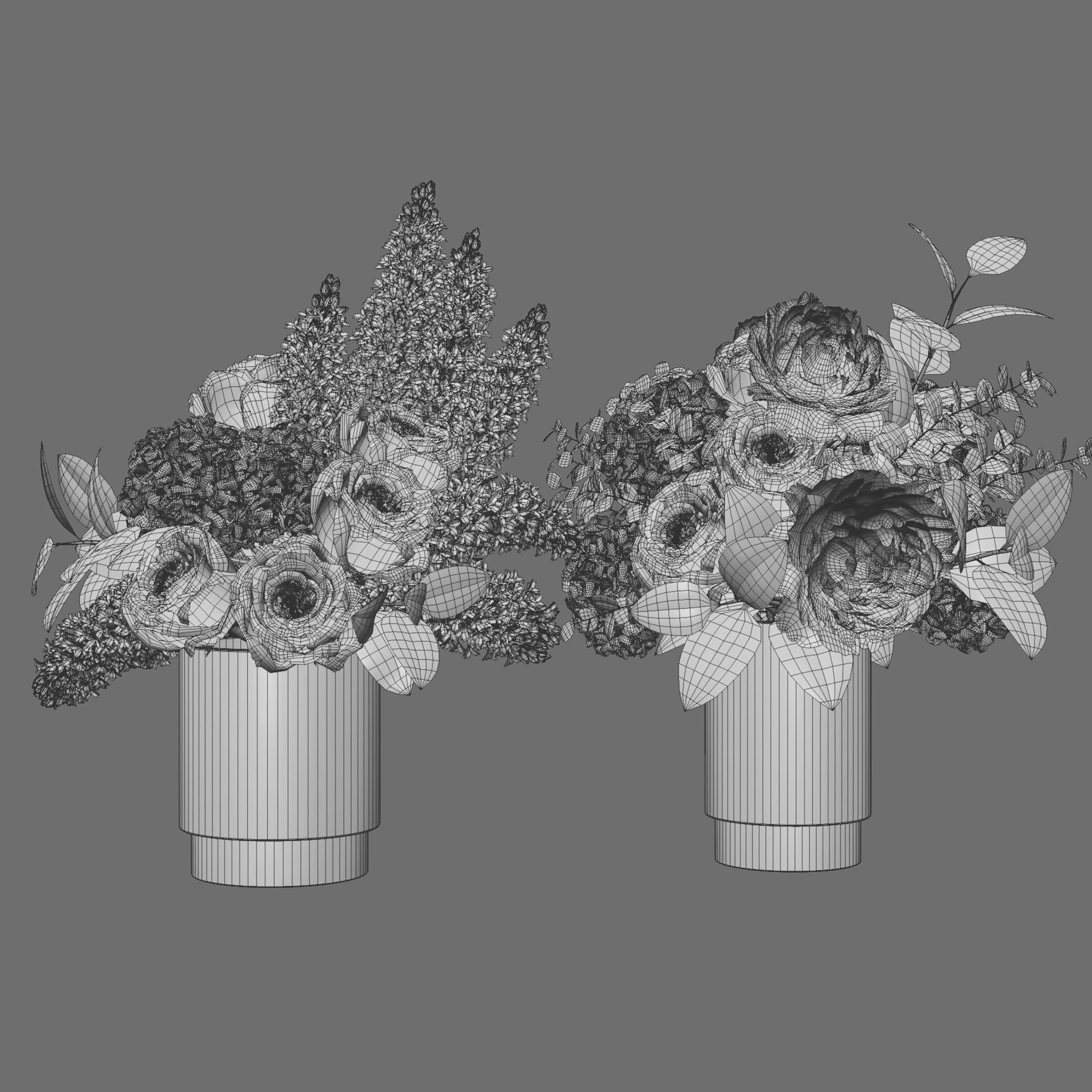 Flower Set 017 3d Model Cgtrader