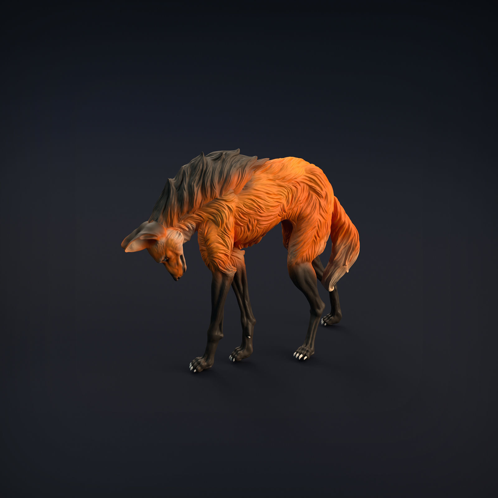 Maned Wolf for 3D printing 3D model 3D printable | CGTrader