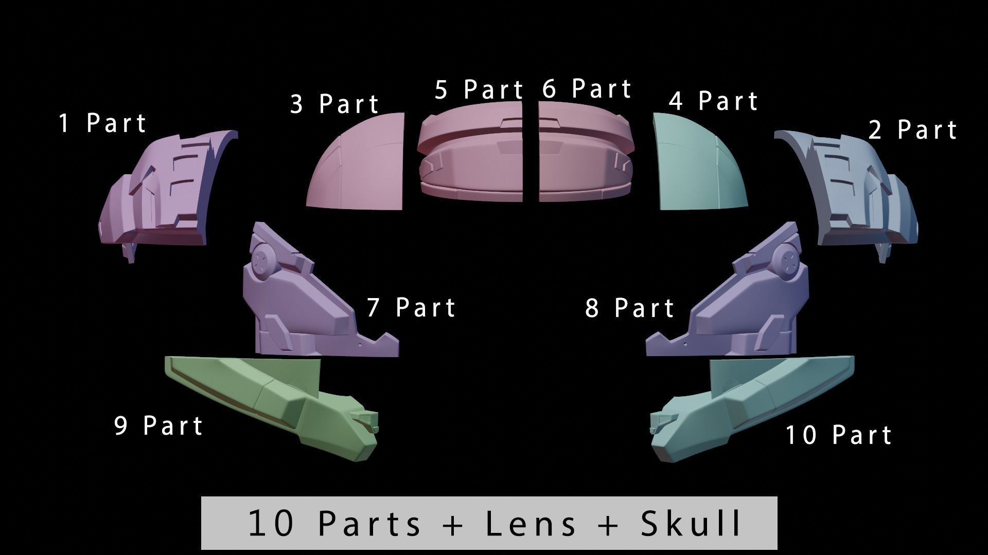 printable halo reach haunted helmet 3D model 3D printable | CGTrader