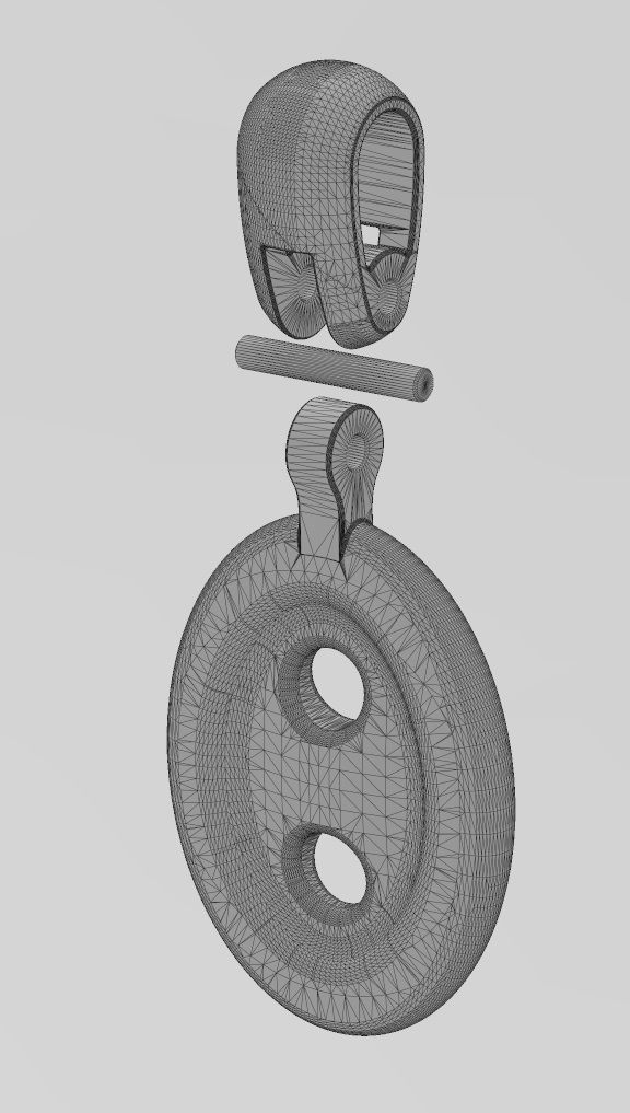 Puff link chain with bail 3D model 3D printable | CGTrader