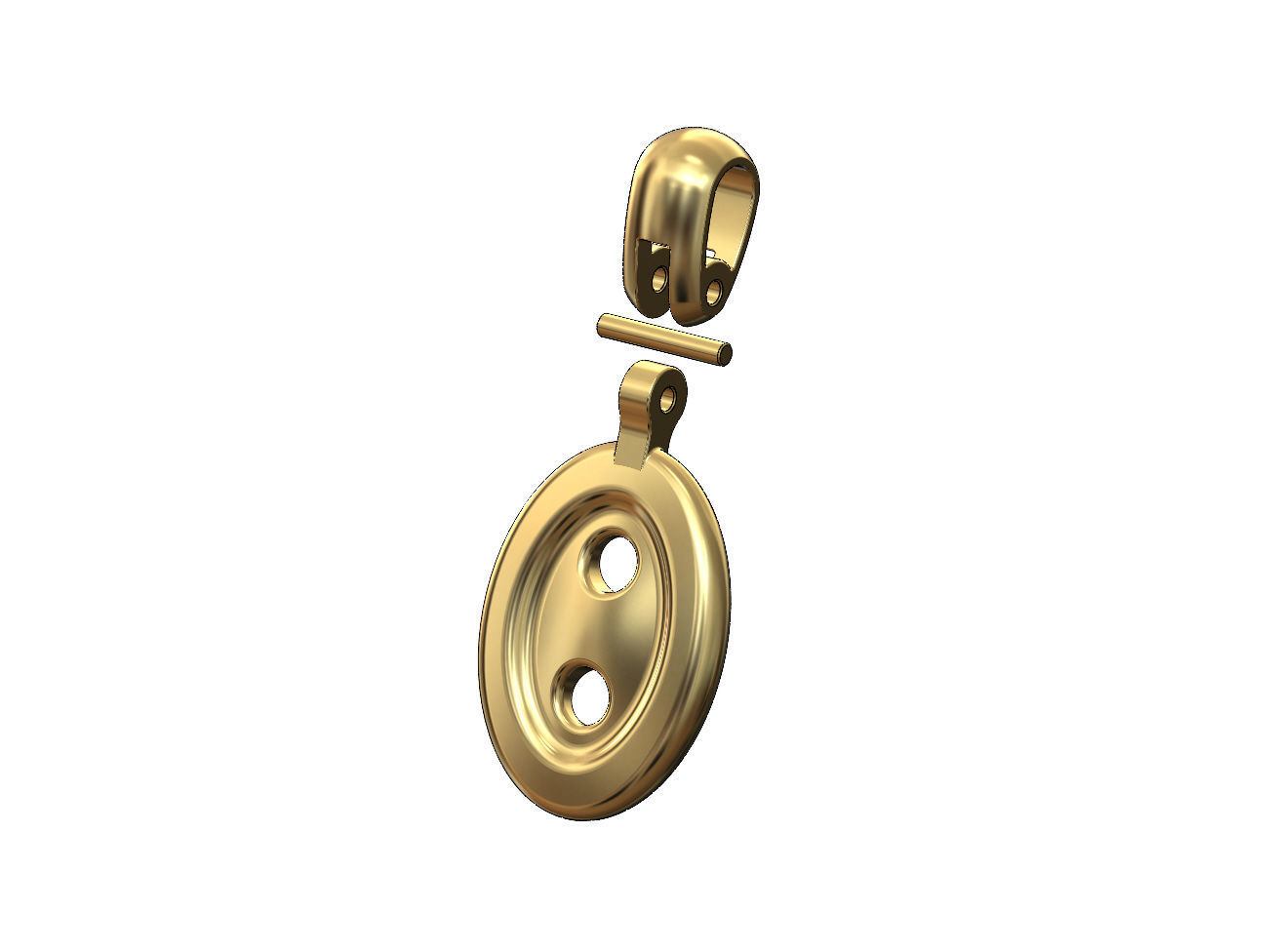 Puff link chain with bail 3D model 3D printable | CGTrader