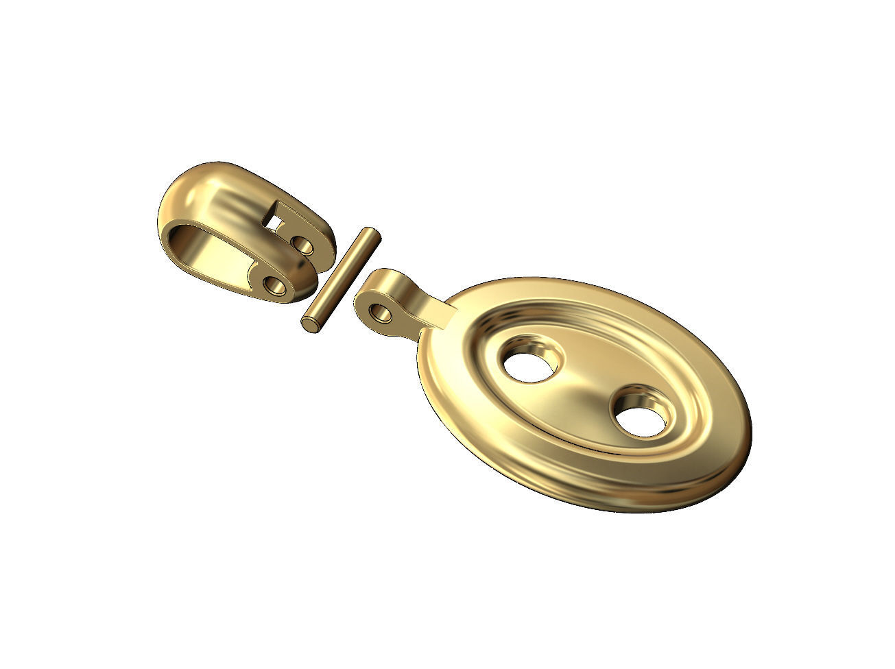 Puff link chain with bail 3D model 3D printable | CGTrader