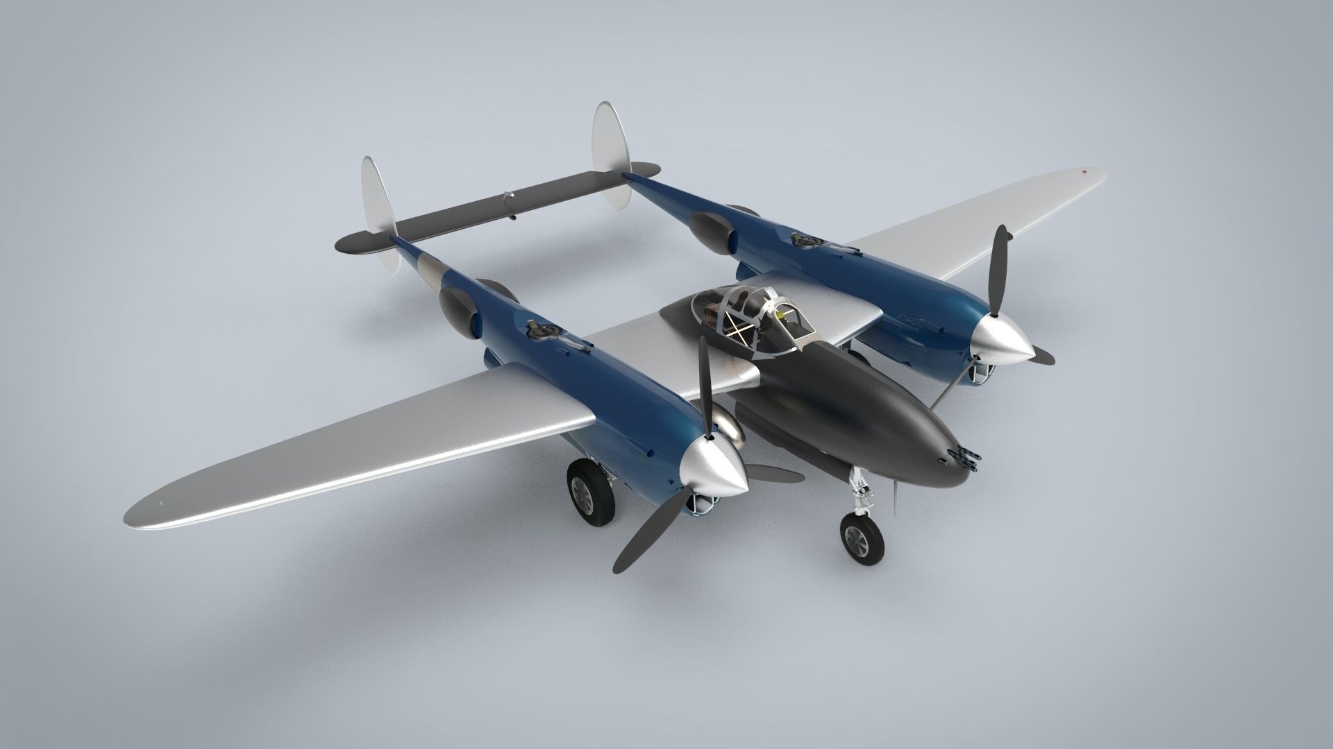 Lockheed P-38 Lightning 3D model | CGTrader