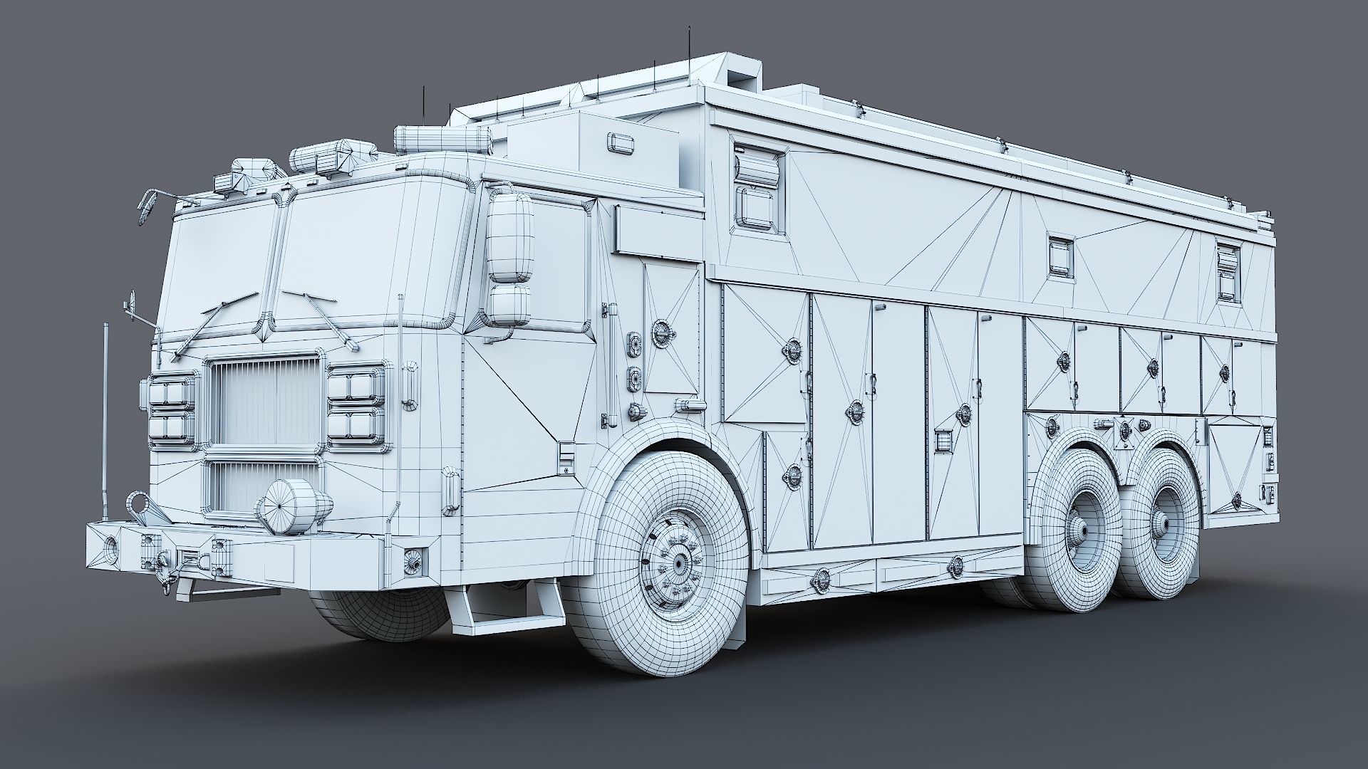 3D model Fire Truck FDNY Rescue 1 with Interior VR / AR / low-poly ...