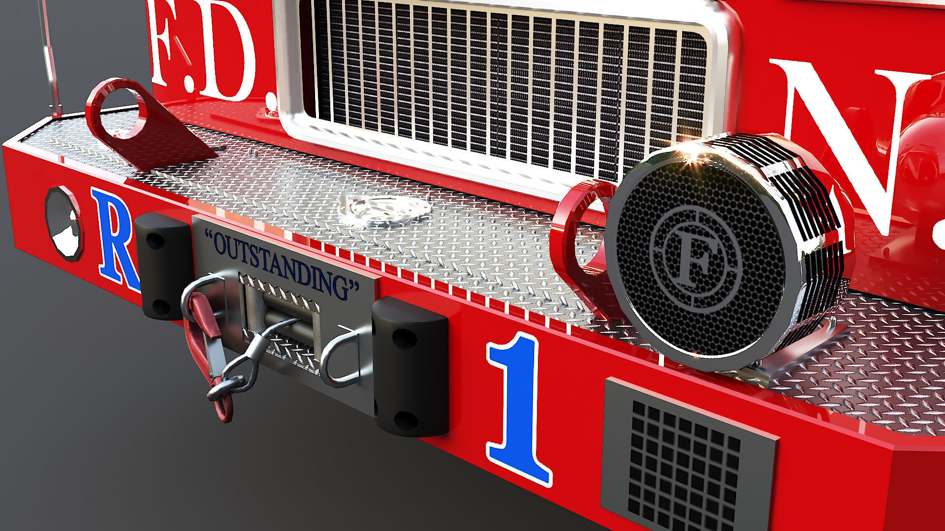 3D model Fire Truck FDNY Rescue 1 with Interior VR / AR / low-poly ...
