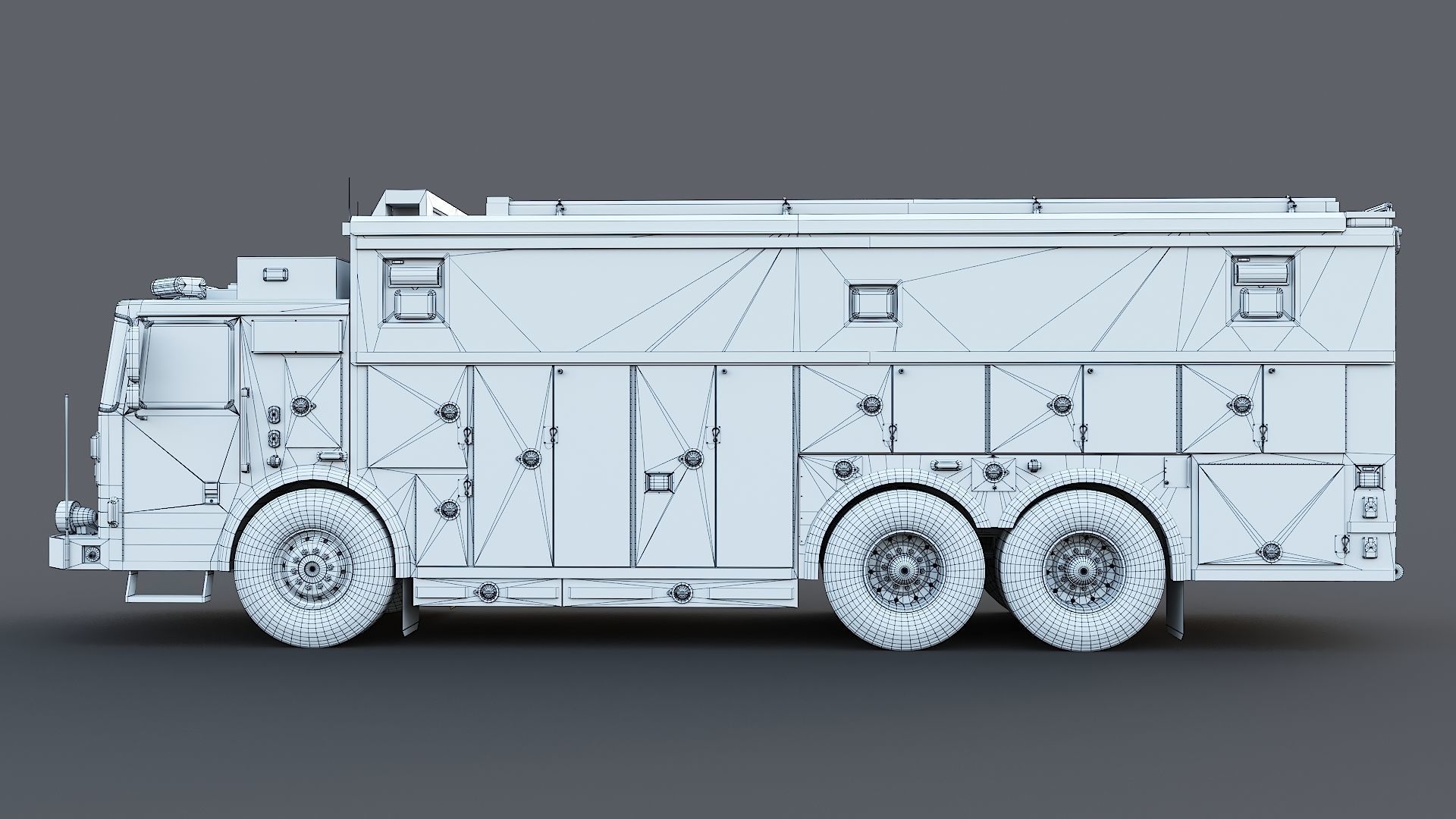 3D model Fire Truck FDNY Rescue 1 with Interior VR / AR / low-poly ...