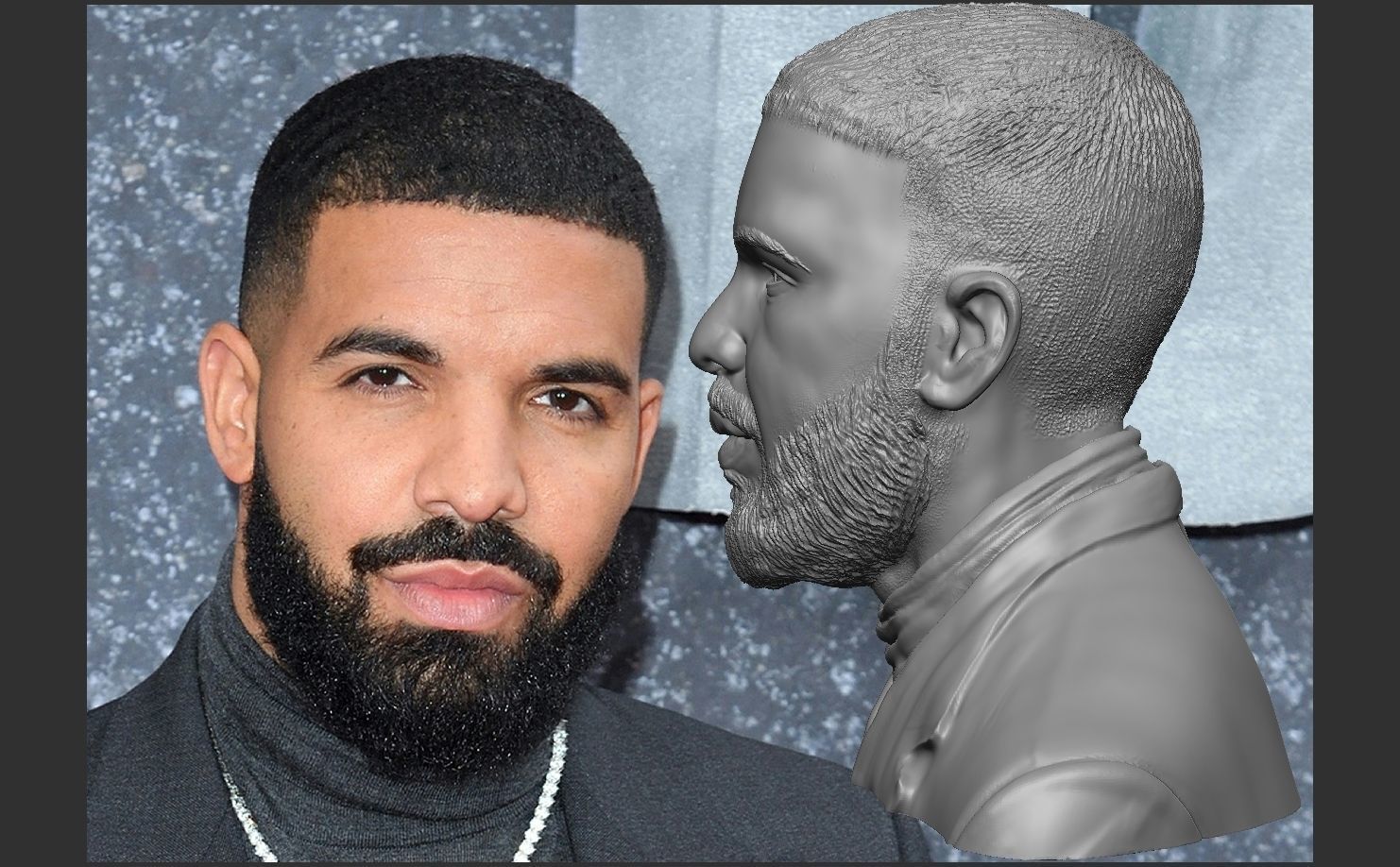 AUBREY DRAKE GRAHAM CANADIAN RAPPER AND SINGER 3D model 3D printable ...