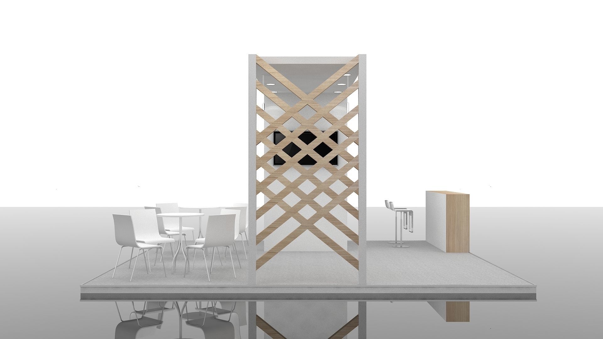 Exhibition Stand Booth 6 meter x 6 meter island stall 3D model | CGTrader