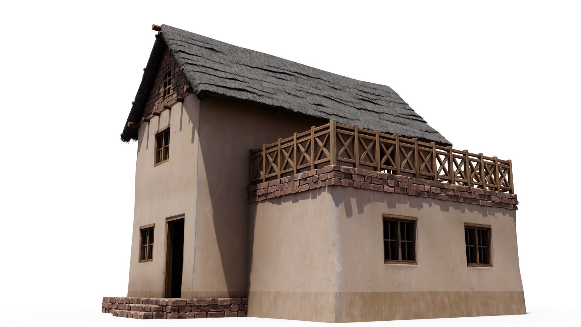 3D model Thatch House VR / AR / low-poly | CGTrader