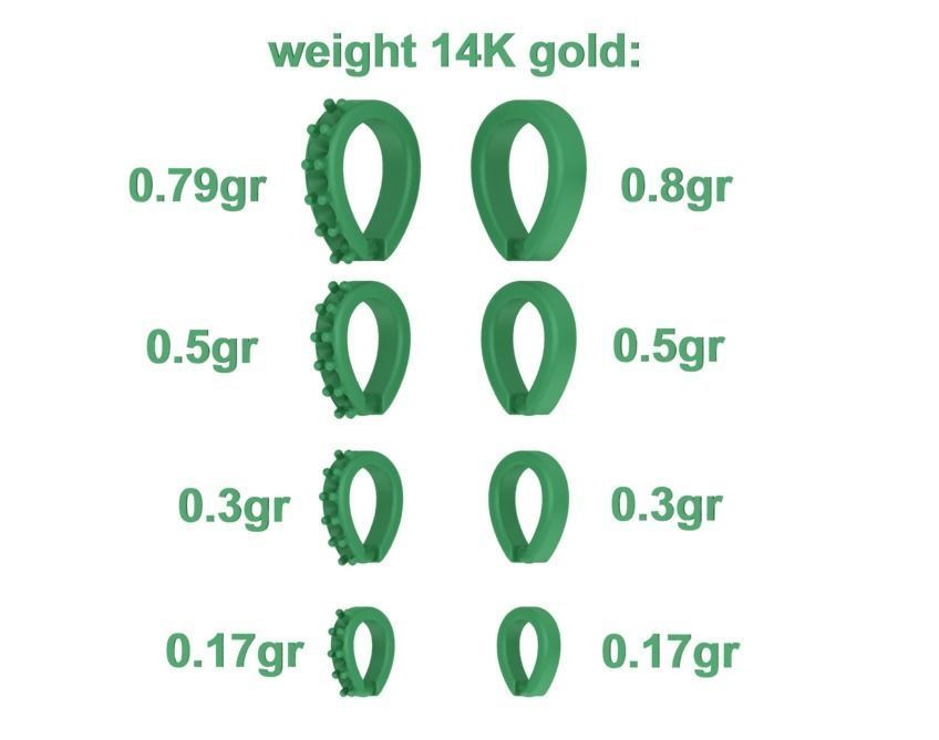 BAIL LOOPS COLLECTION FLAT and with STONES for Pendants 3D model 3D ...