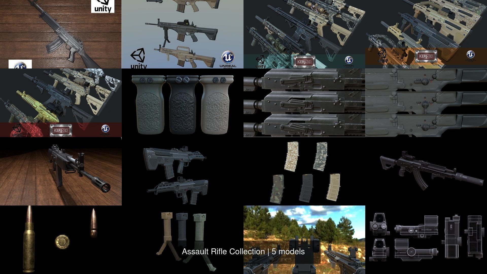 Assault Rifle Collection VR / AR / low-poly | CGTrader