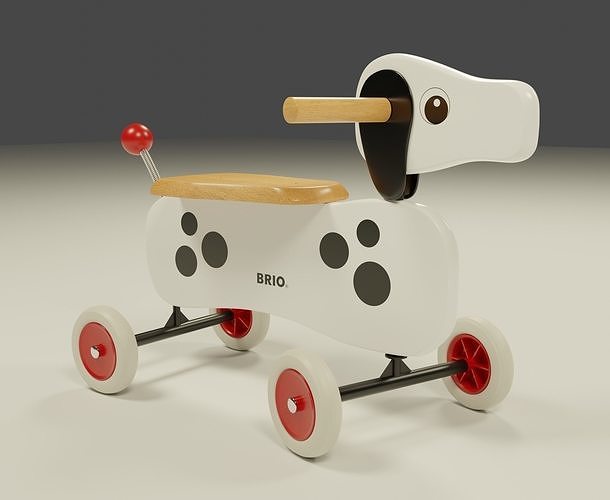 Ride on toy dog on wheels 3D model | CGTrader