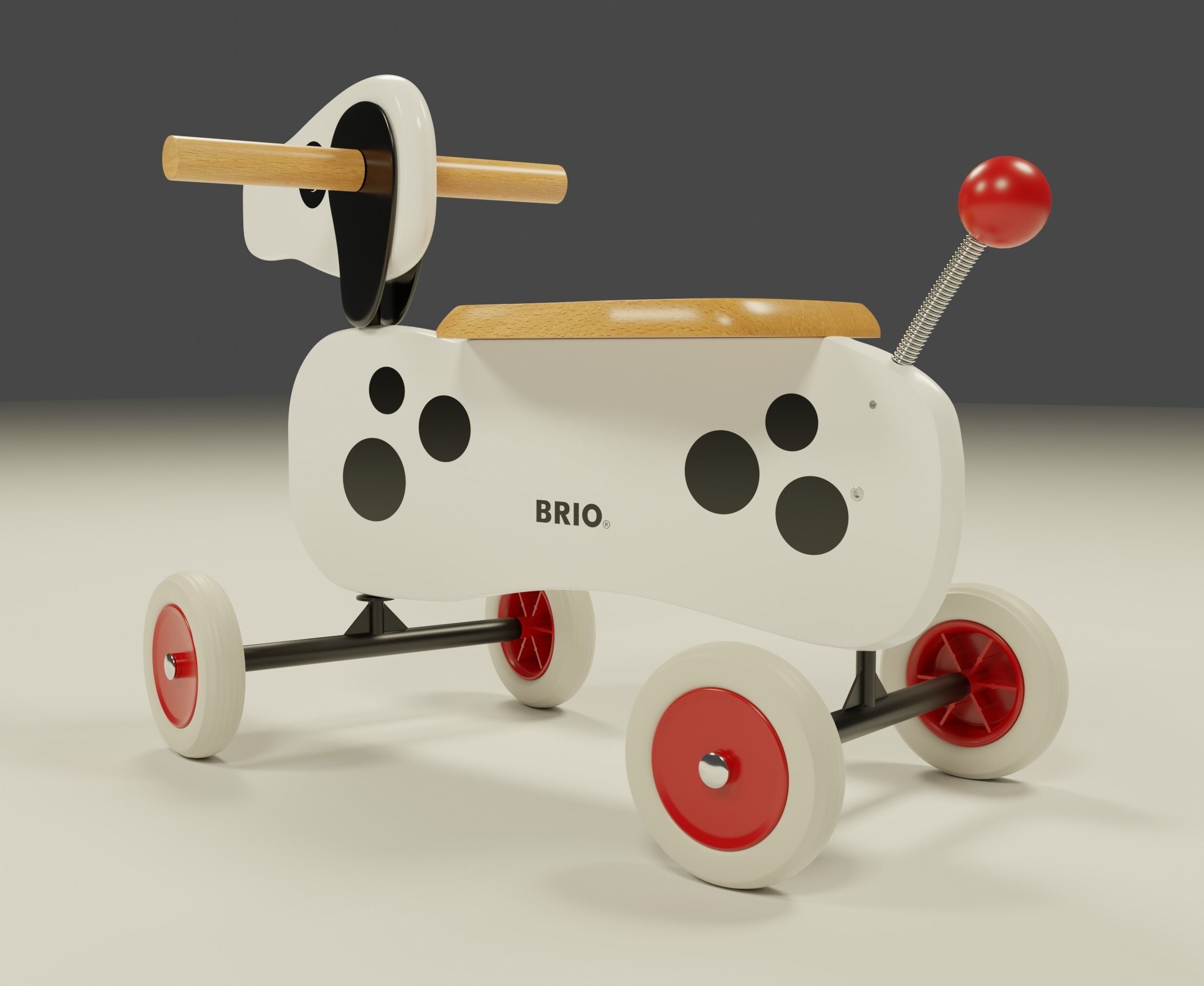 Ride on toy dog on wheels 3D model | CGTrader