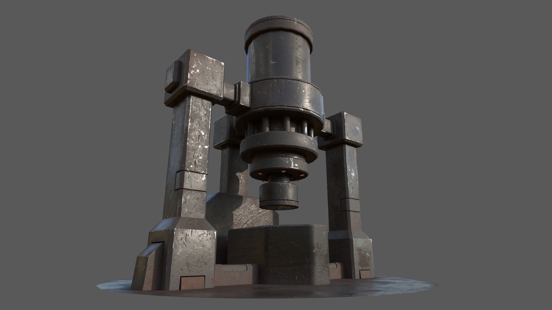 3D model Stylized Fantasy Machine - Industrial Forge Press VR / AR ...