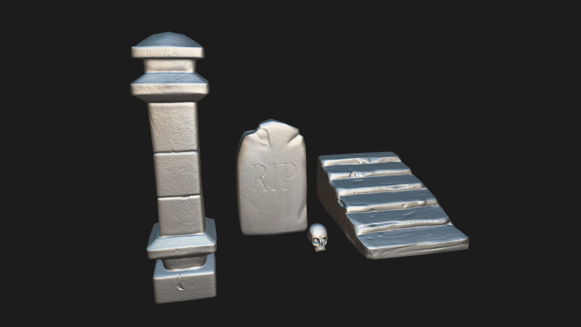 3D model Basic Asset Cemetery VR / AR / low-poly | CGTrader