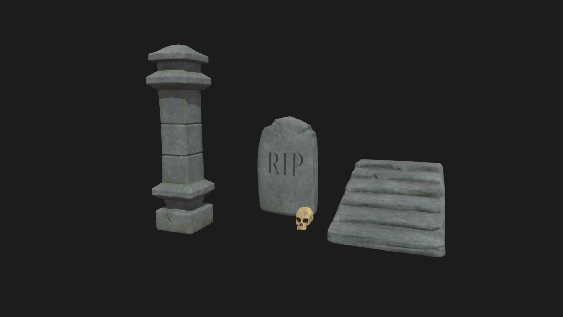 3D model Basic Asset Cemetery VR / AR / low-poly | CGTrader