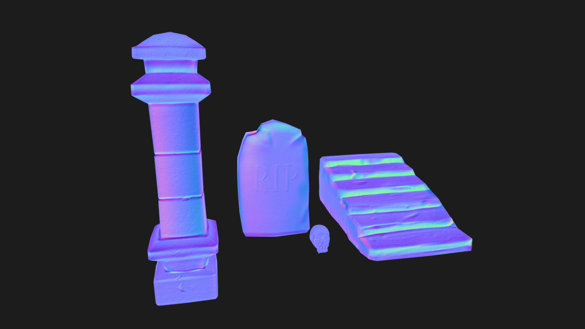 3D model Basic Asset Cemetery VR / AR / low-poly | CGTrader