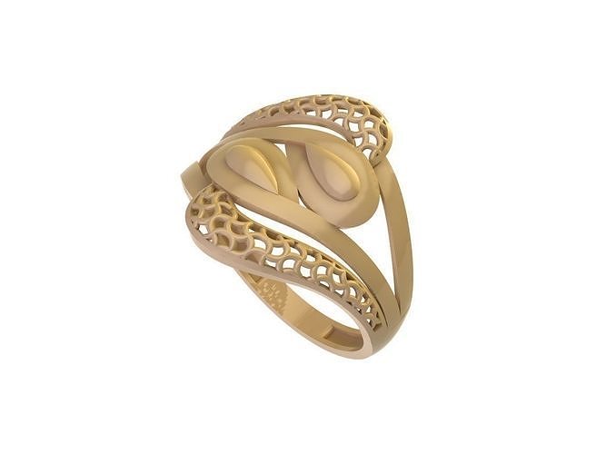 Teardrop mesh ring 3D model 3D printable | CGTrader