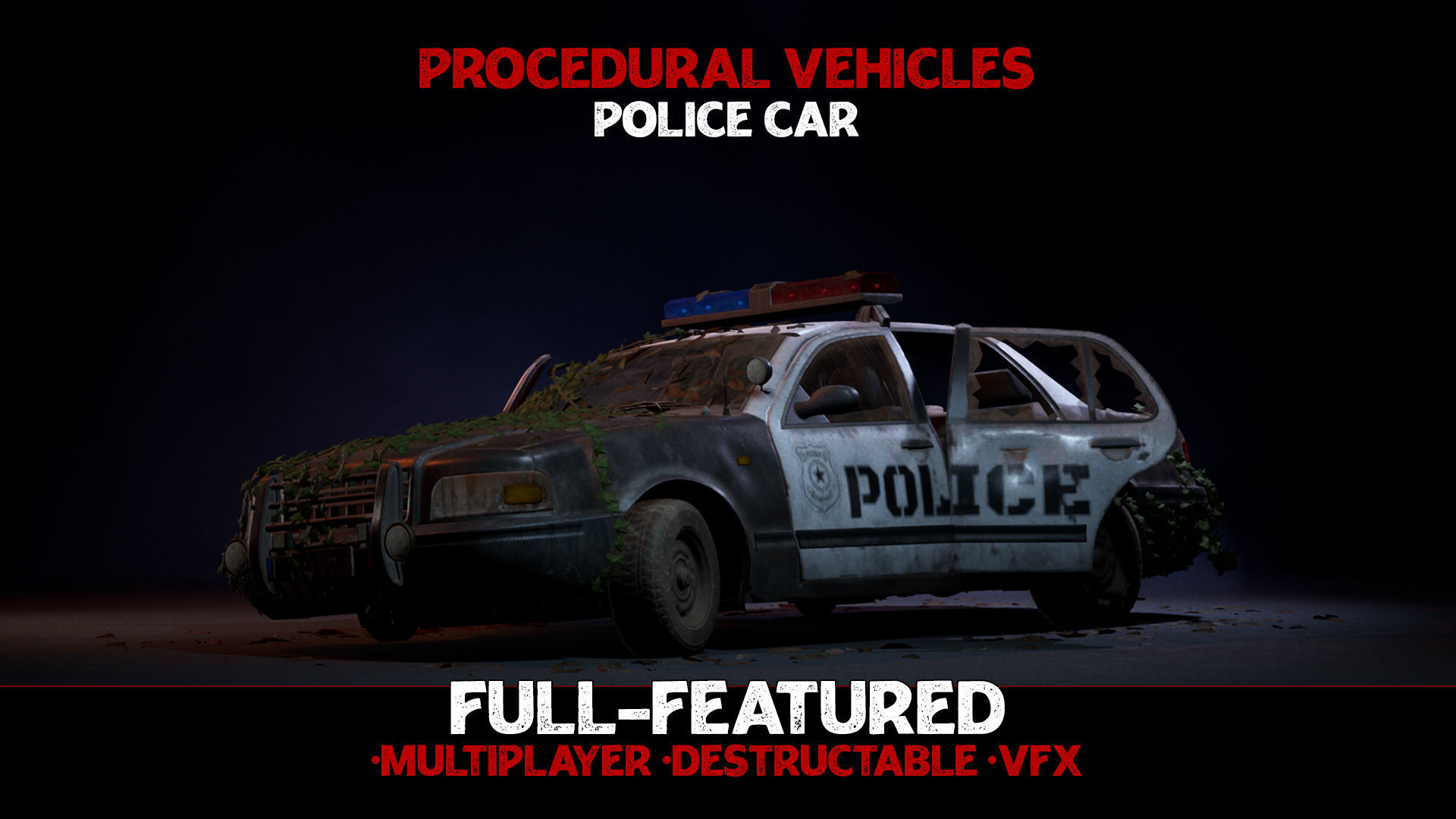 3D model Police Car - Interactable Vehicles UE4 UE5 VR / AR / low-poly ...