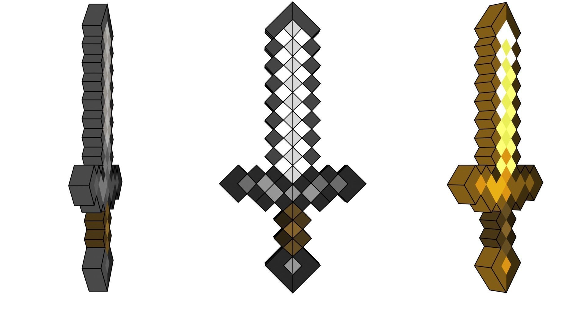3D model Minecraft Sword Pack VR / AR / low-poly | CGTrader