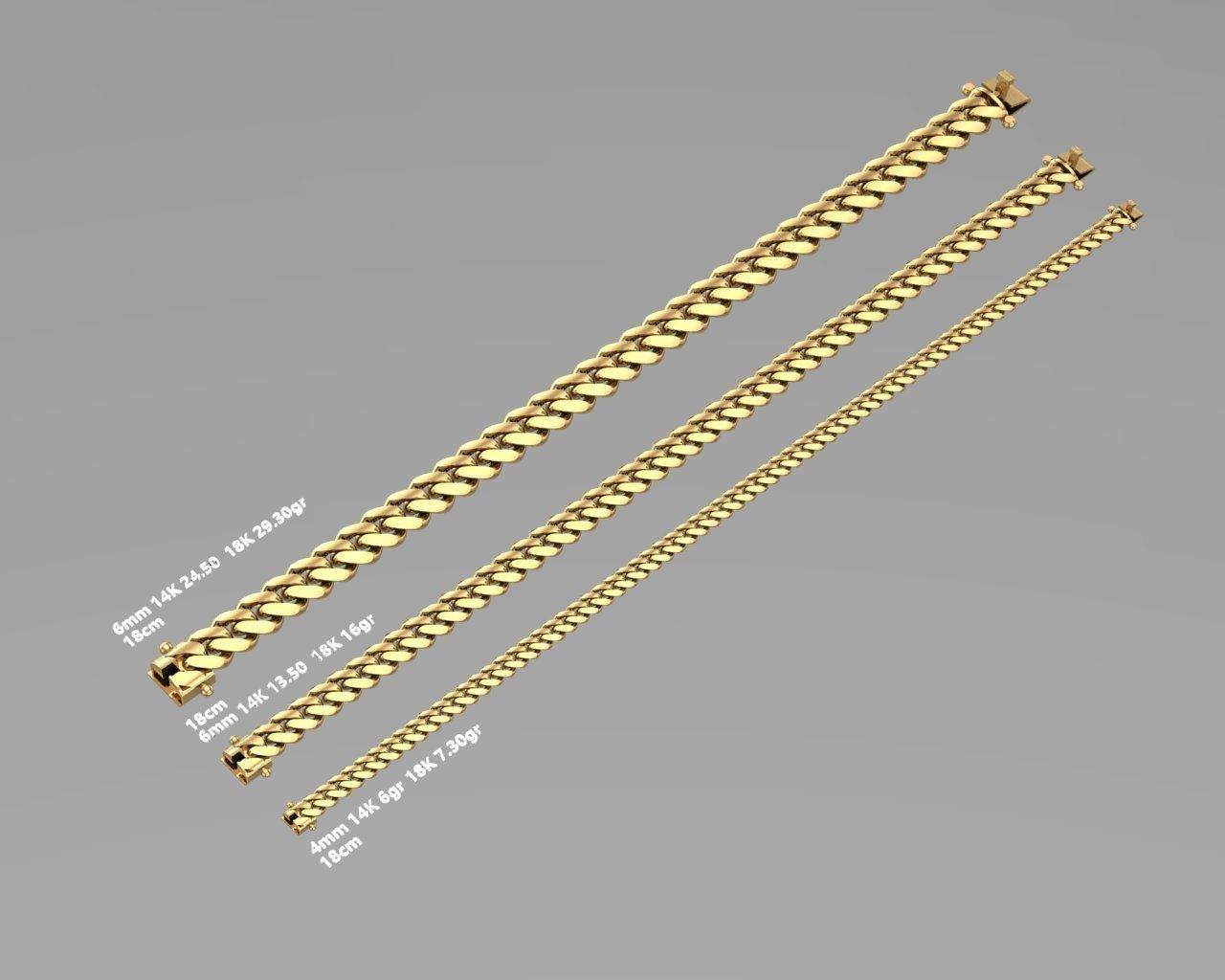 Hollow chain three sizes just STL 3D model | CGTrader