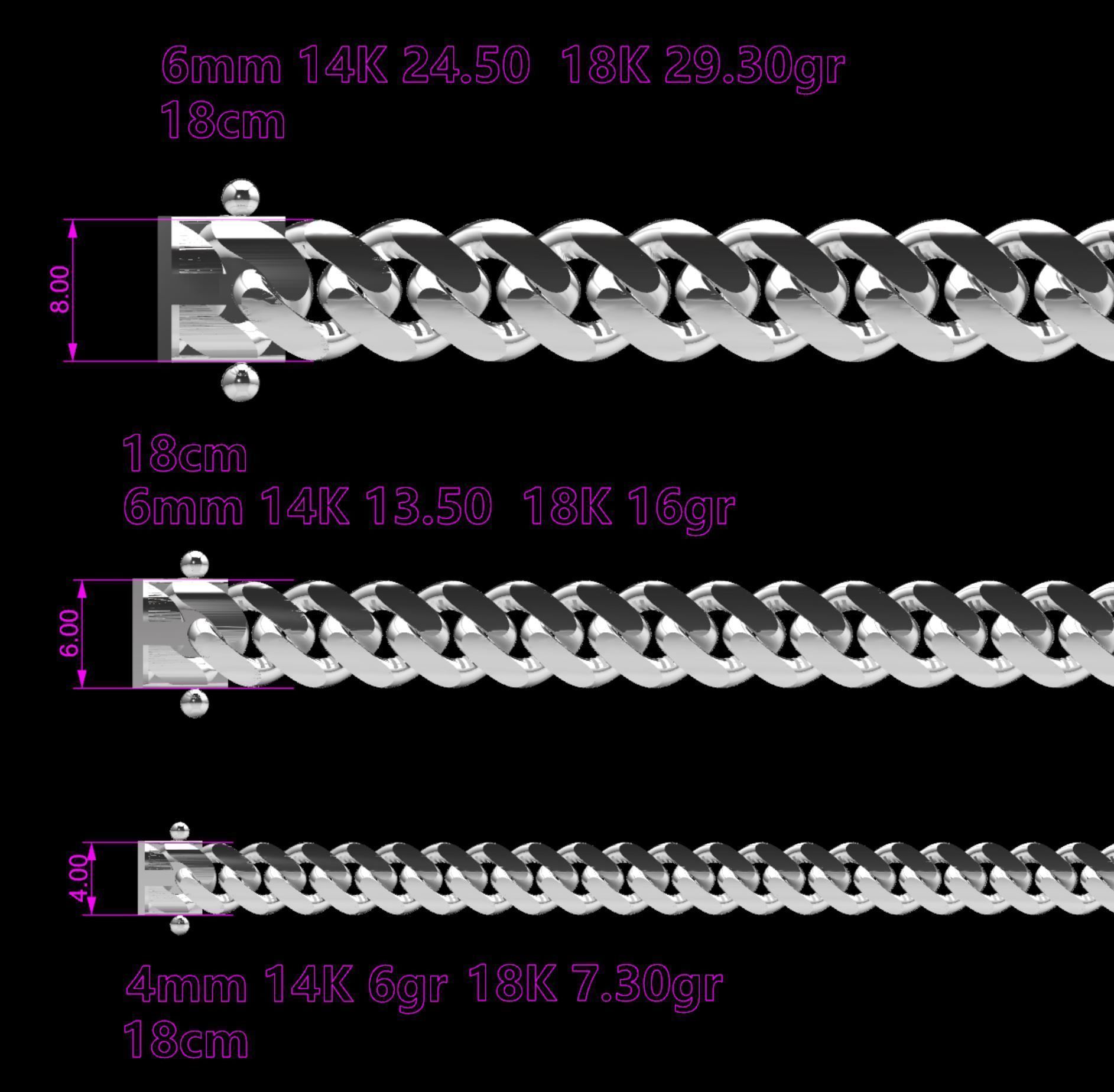 Hollow chain three sizes just STL 3D model | CGTrader