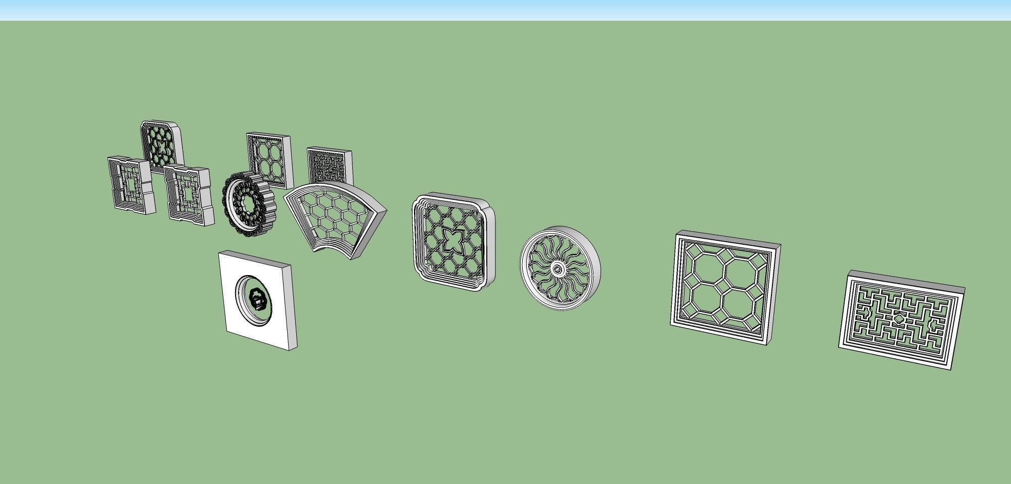 Chinese traditional pattern 3D model | CGTrader