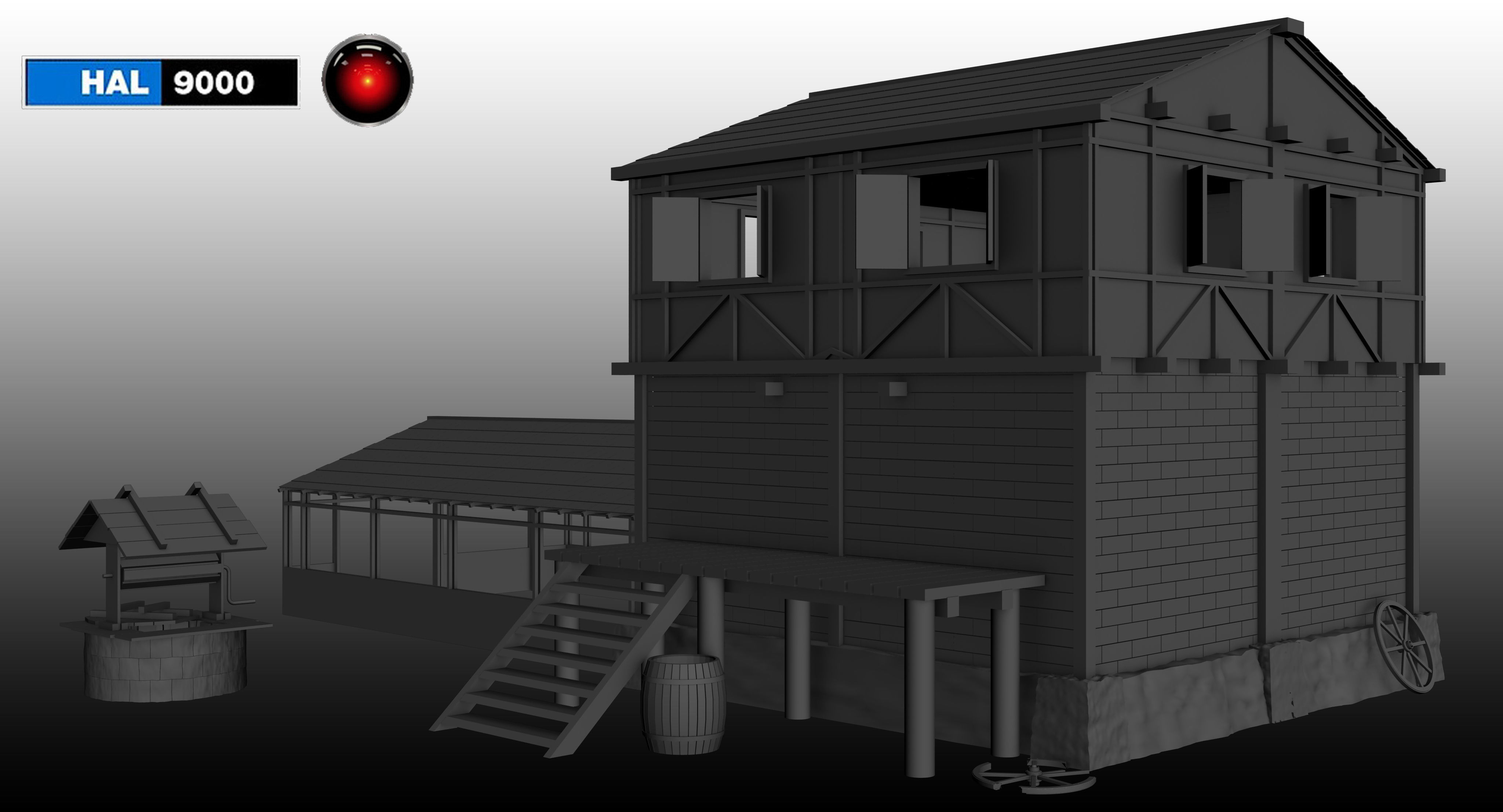 Medieval barn house 3D model | CGTrader