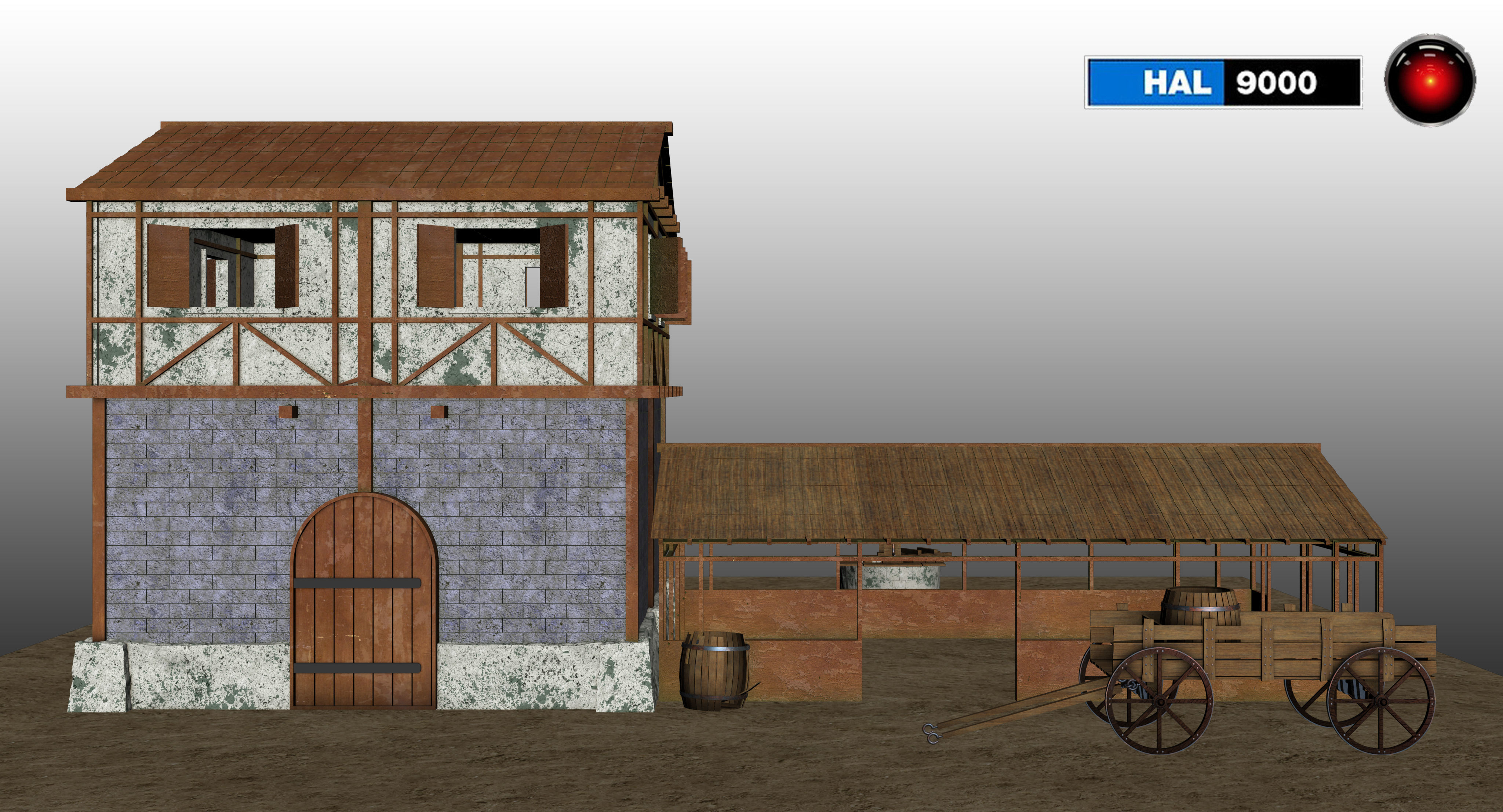 Medieval barn house 3D model | CGTrader