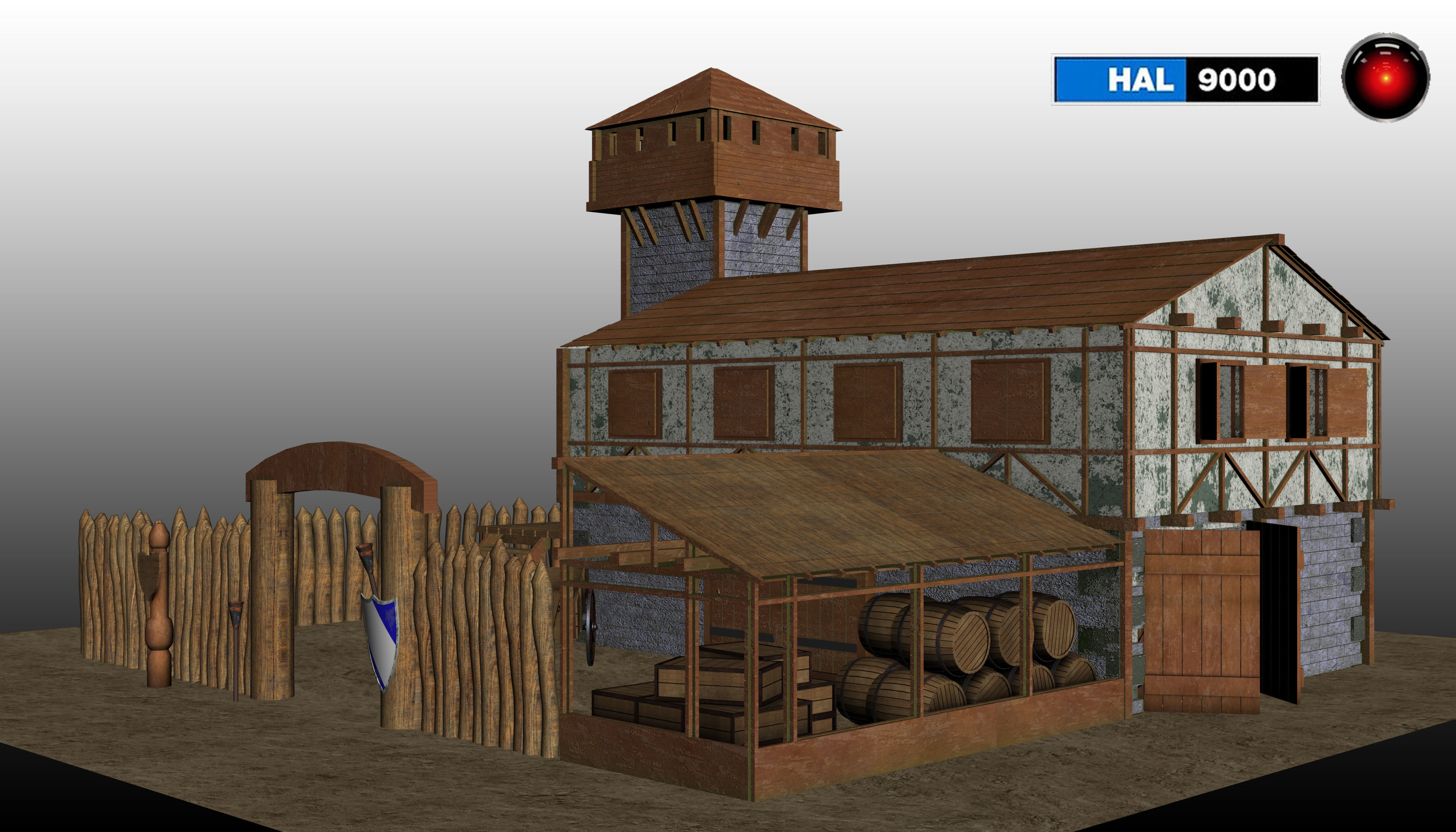 Medieval Supply post 3D model | CGTrader