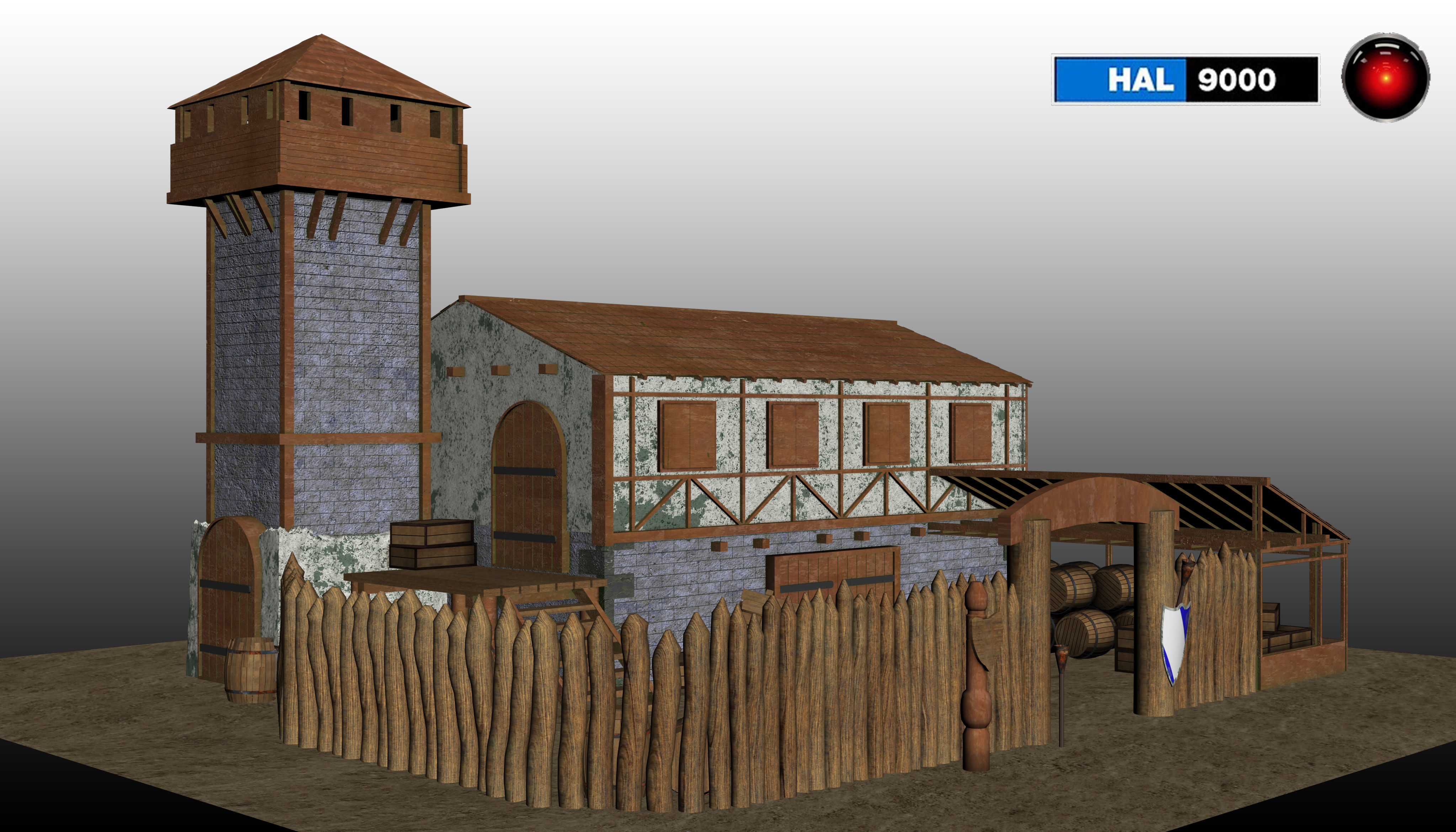 Medieval Supply post 3D model | CGTrader