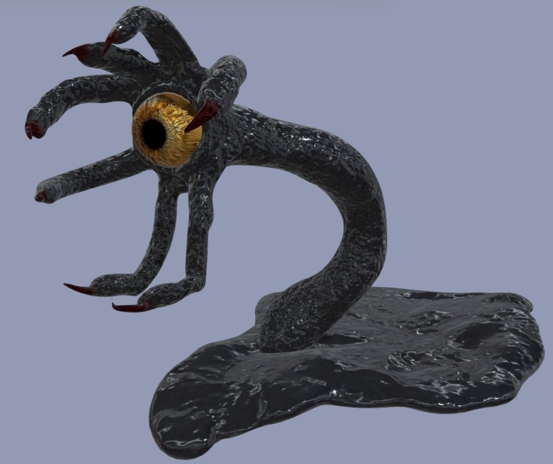 dark slime hand 3D model | CGTrader