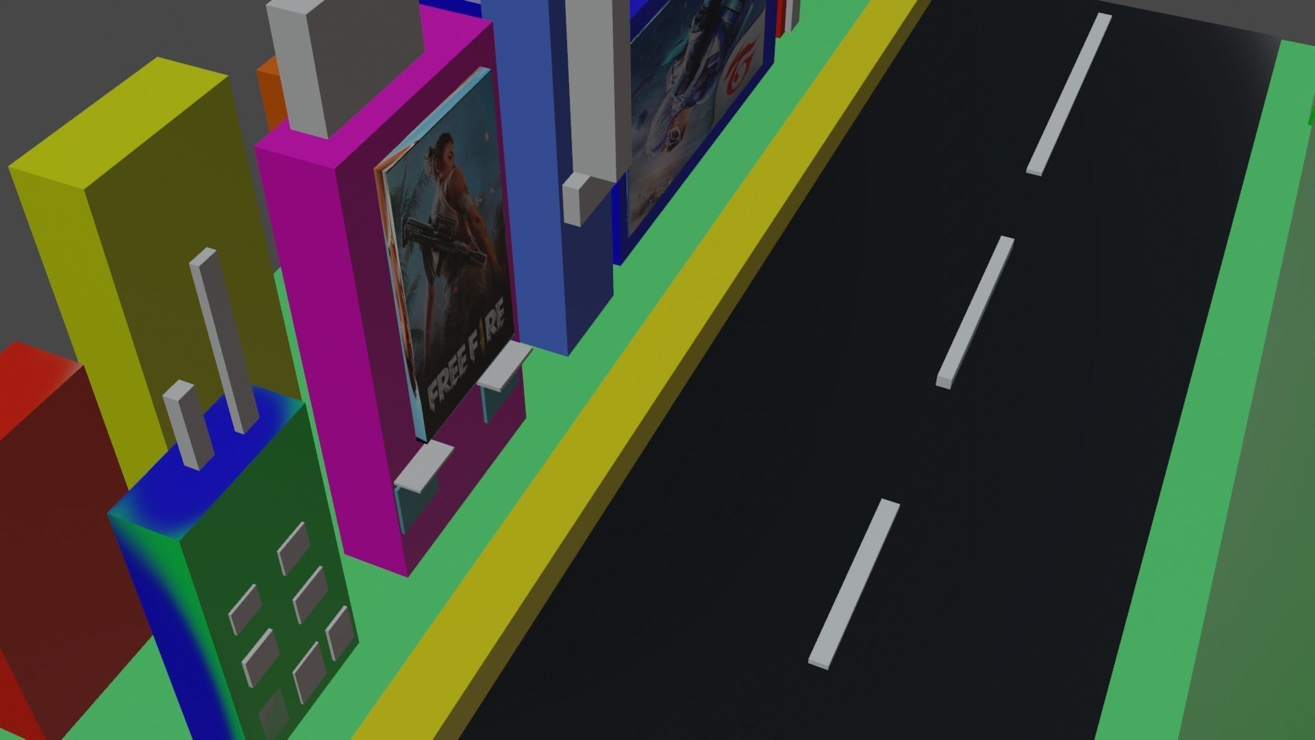 City road model free cartoon 3D model | CGTrader