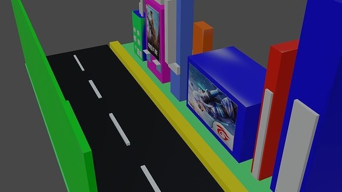 City road model free cartoon 3D model | CGTrader