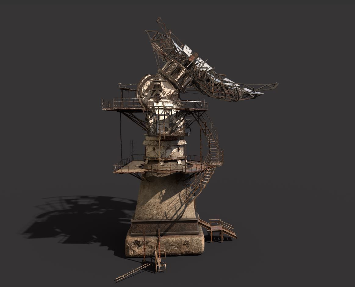 Broken Radar Station-Satellite Dish 3D model | CGTrader