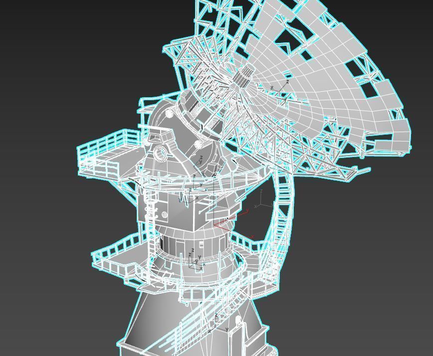 Broken Radar Station-Satellite Dish 3D model | CGTrader
