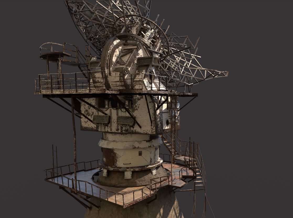 Broken Radar Station-Satellite Dish 3D model | CGTrader