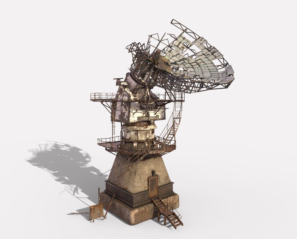 Broken Radar Station-Satellite Dish 3D model | CGTrader