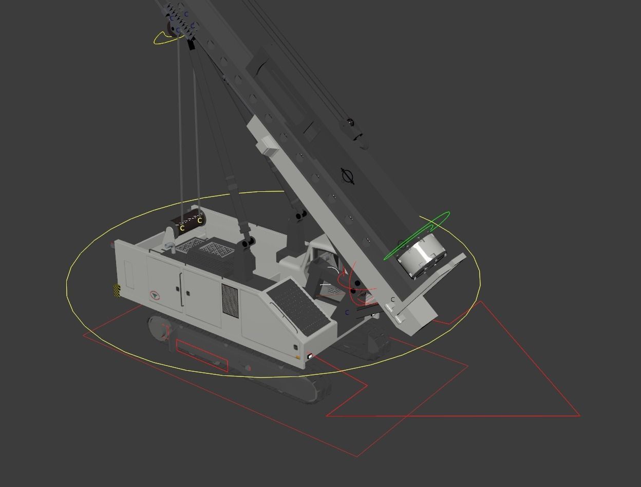 3D model Pile Driver Piling Rig - Rigged Model VR / AR / low-poly ...