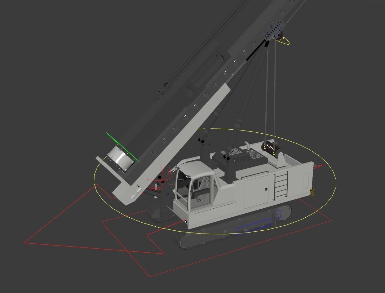 3D model Pile Driver Piling Rig - Rigged Model VR / AR / low-poly ...