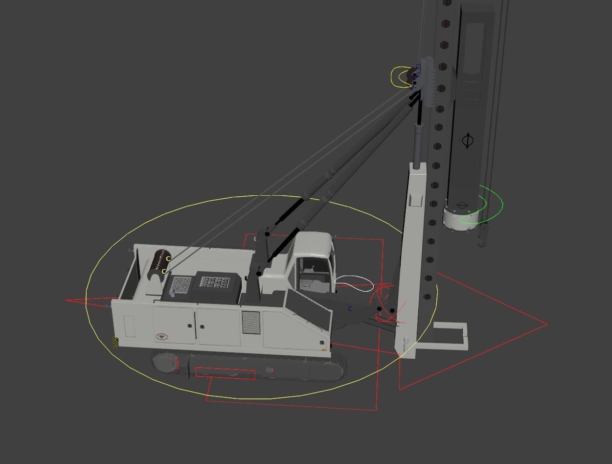 3D model Pile Driver Piling Rig - Rigged Model VR / AR / low-poly ...