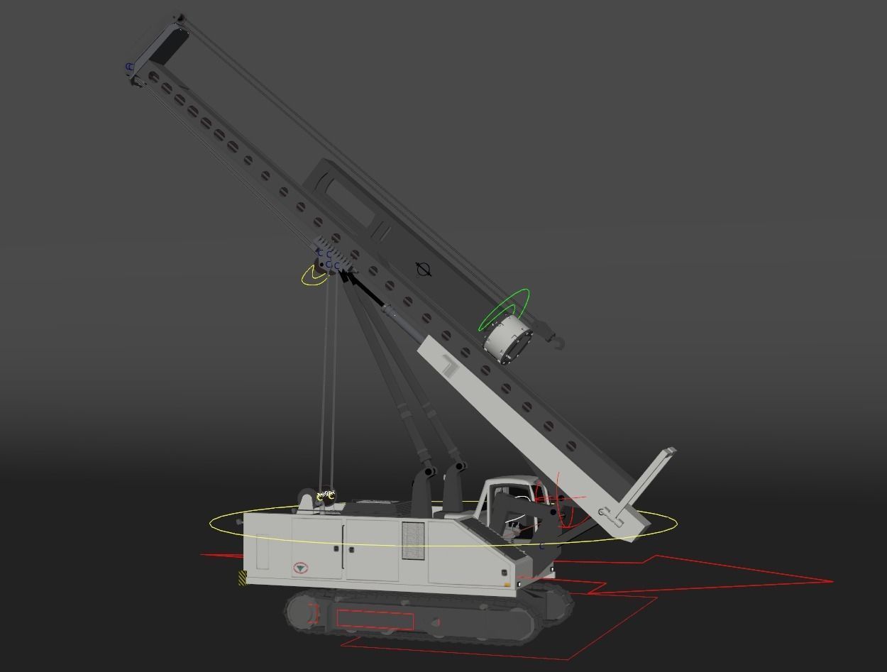 3D model Pile Driver Piling Rig - Rigged Model VR / AR / low-poly ...