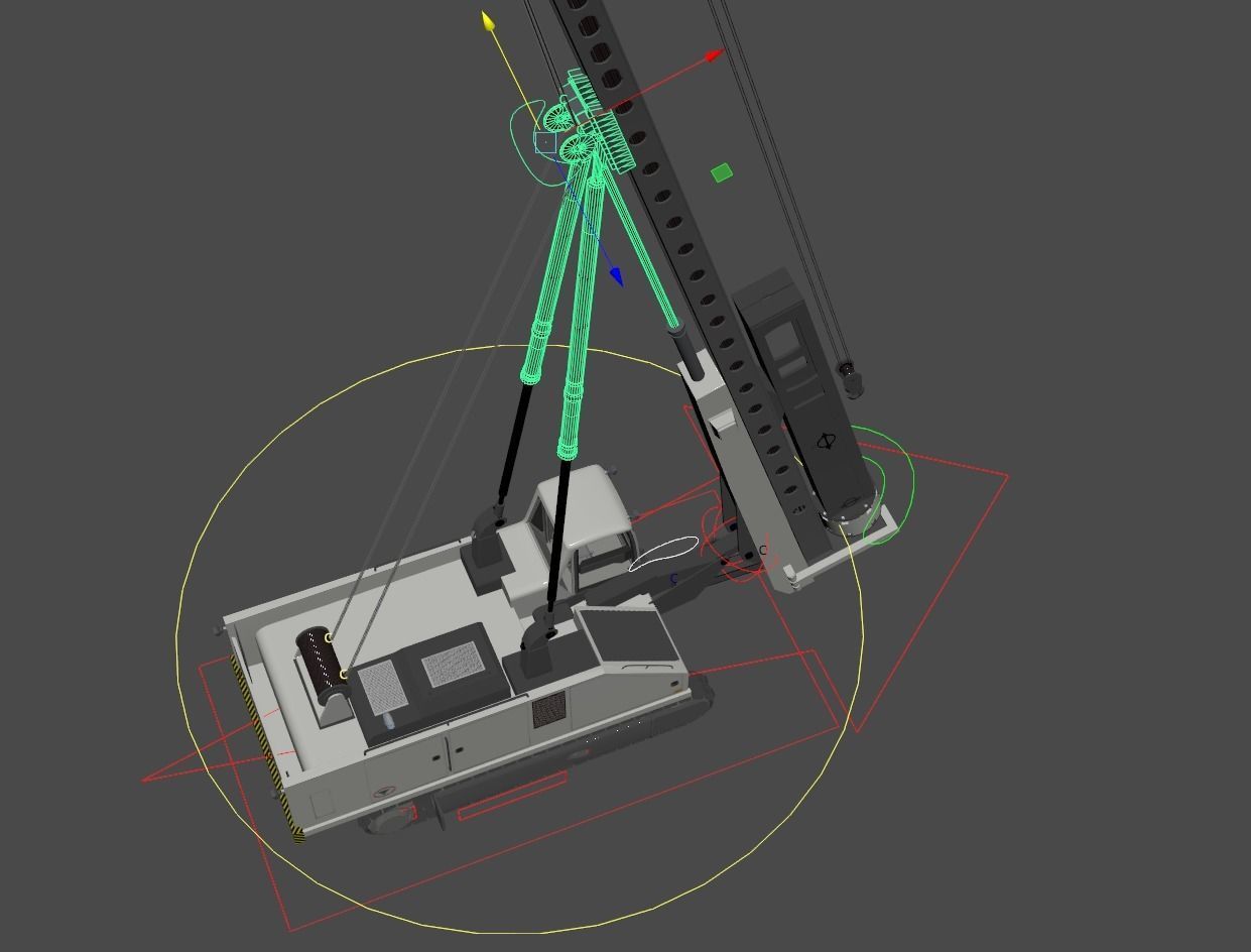3D model Pile Driver Piling Rig - Rigged Model VR / AR / low-poly ...