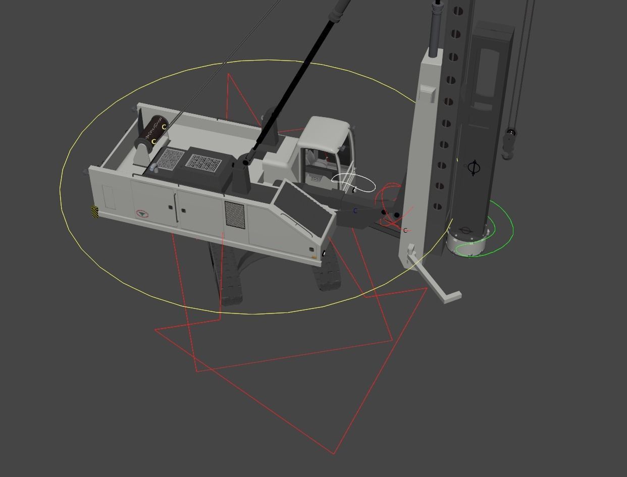 3D model Pile Driver Piling Rig - Rigged Model VR / AR / low-poly ...