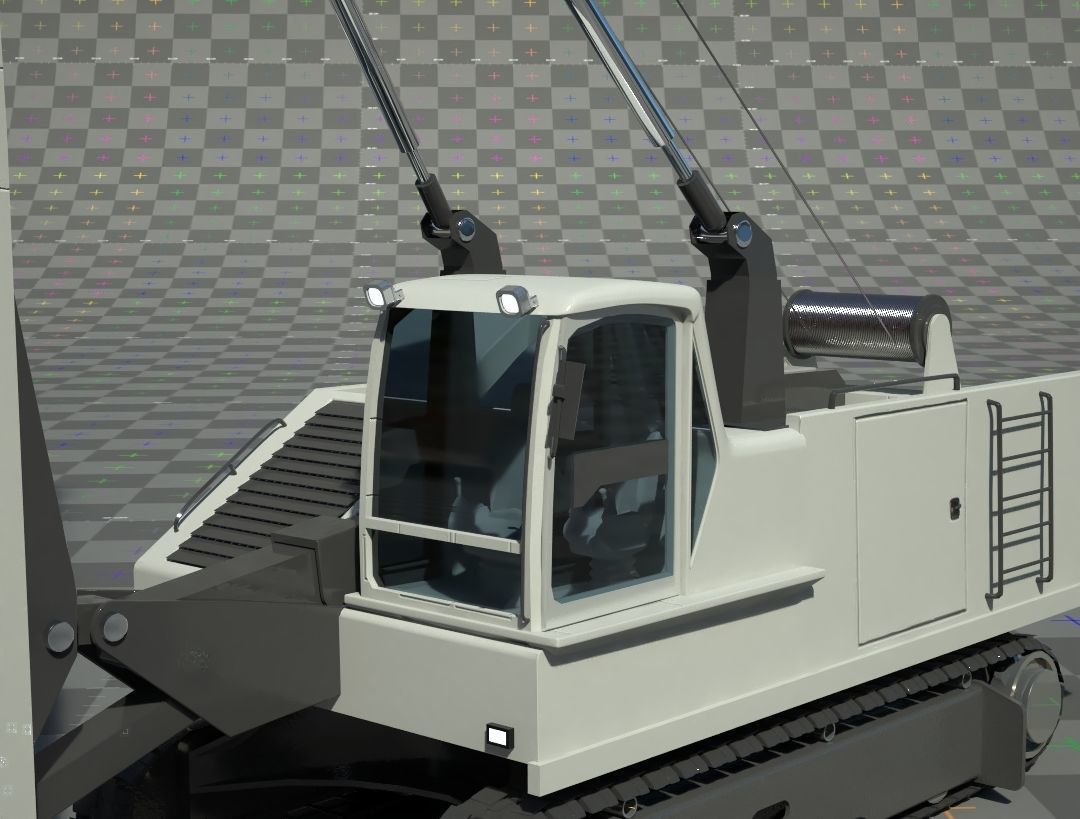 3D model Pile Driver Piling Rig - Rigged Model VR / AR / low-poly ...