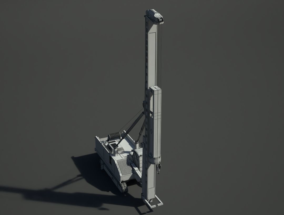 3D model Pile Driver Piling Rig - Rigged Model VR / AR / low-poly ...