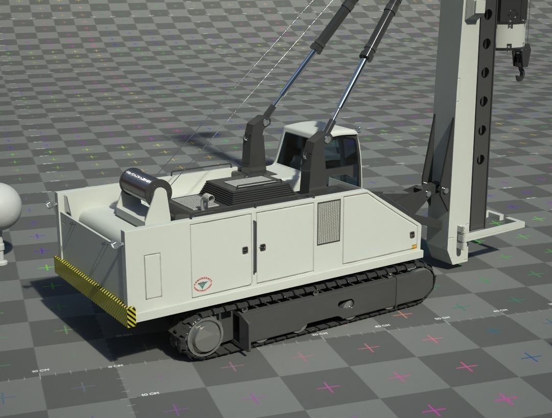 3D model Pile Driver Piling Rig - Rigged Model VR / AR / low-poly ...