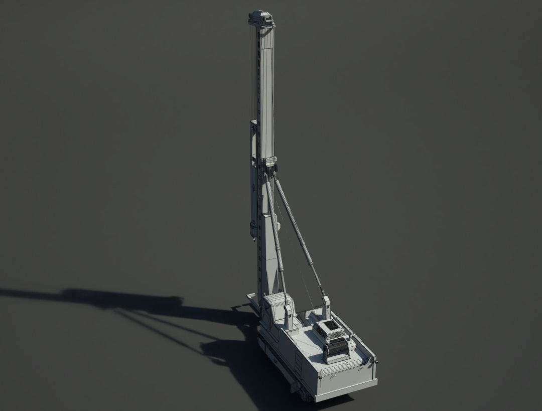 3D model Pile Driver Piling Rig - Rigged Model VR / AR / low-poly ...